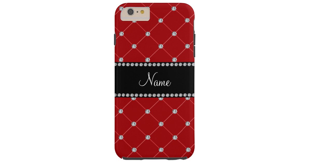 Personalized name red diamonds tuft Case-Mate iPhone case | Zazzle