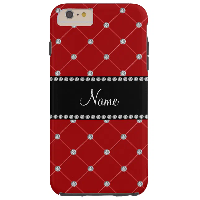 Personalized name red diamonds tuft Case-Mate iPhone case | Zazzle