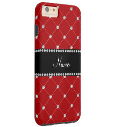 Personalized name red diamonds tuft Case-Mate iPhone case | Zazzle