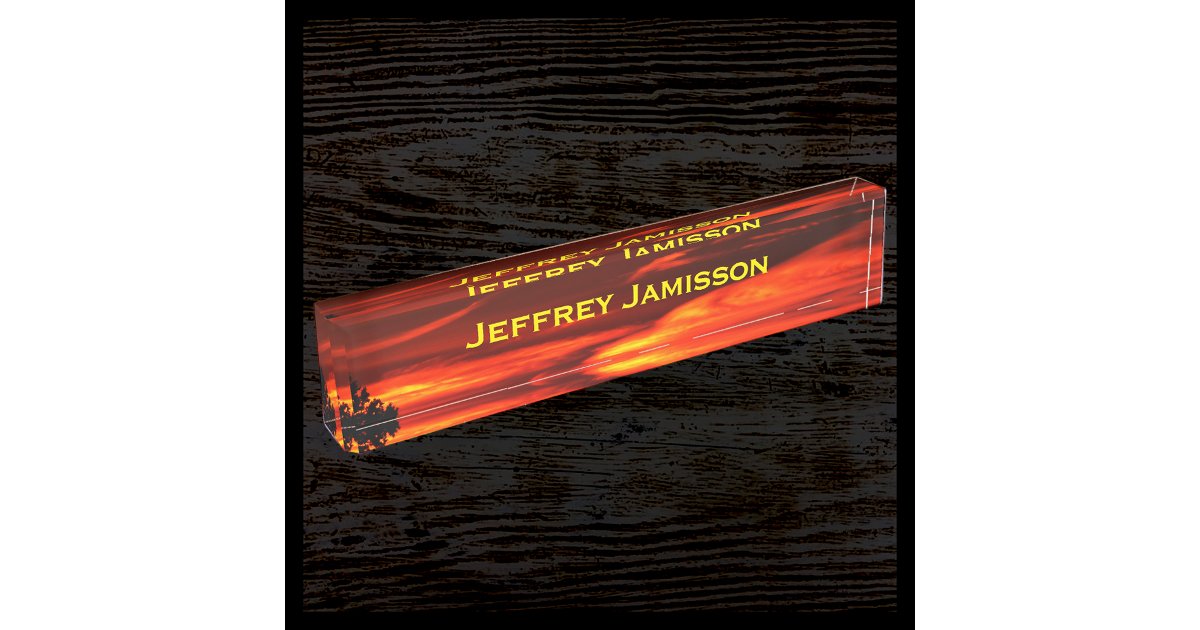 Personalized Name Red Sky Acrylic Desk Name Plate | Zazzle