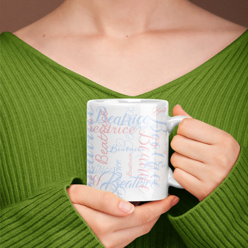 personalized name script font style, typography coffee mug | Zazzle