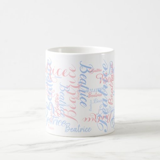 personalized name script font style, typography coffee mug | Zazzle
