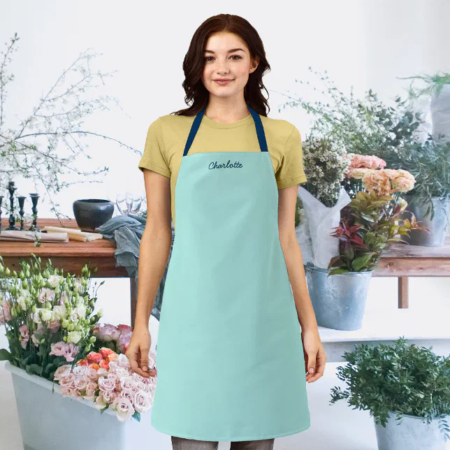 Personalized Name Script Fully Editable Colors Apron | Zazzle