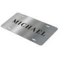 Personalized Name Silver Gray Metallic Elegant License Plate | Zazzle