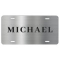 Personalized Name Silver Gray Metallic Elegant License Plate | Zazzle