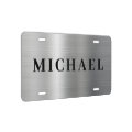 Personalized Name Silver Gray Metallic Elegant License Plate | Zazzle