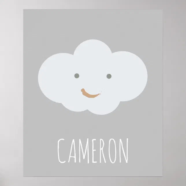 Personalized Name simple cute cloud Illustration Poster | Zazzle