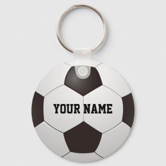 Personalized Name Soccer Ball Gift Keychain | Zazzle