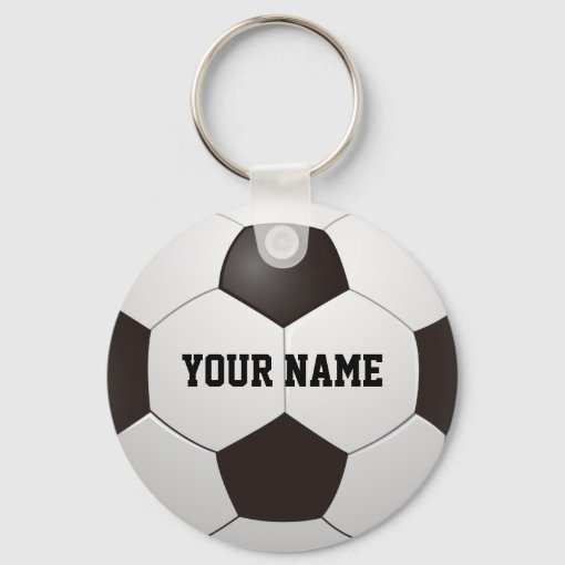 Personalized Name Soccer Ball Gift Keychain | Zazzle