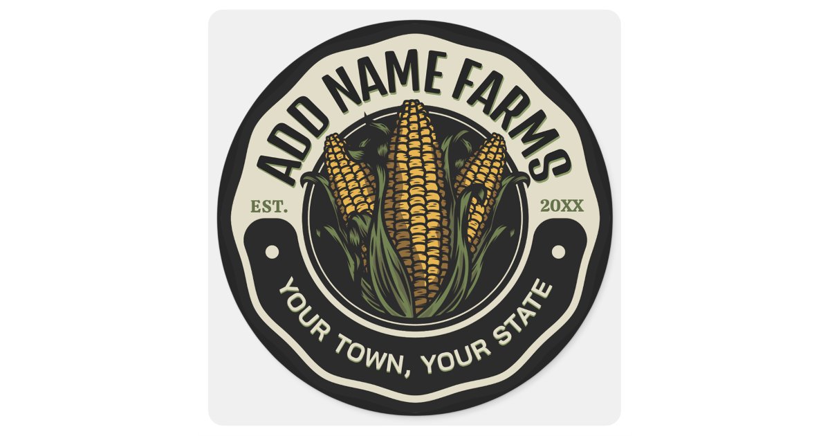 Personalized NAME Sweet Corn Garden Farm Farmer Classic Round Sticker ...