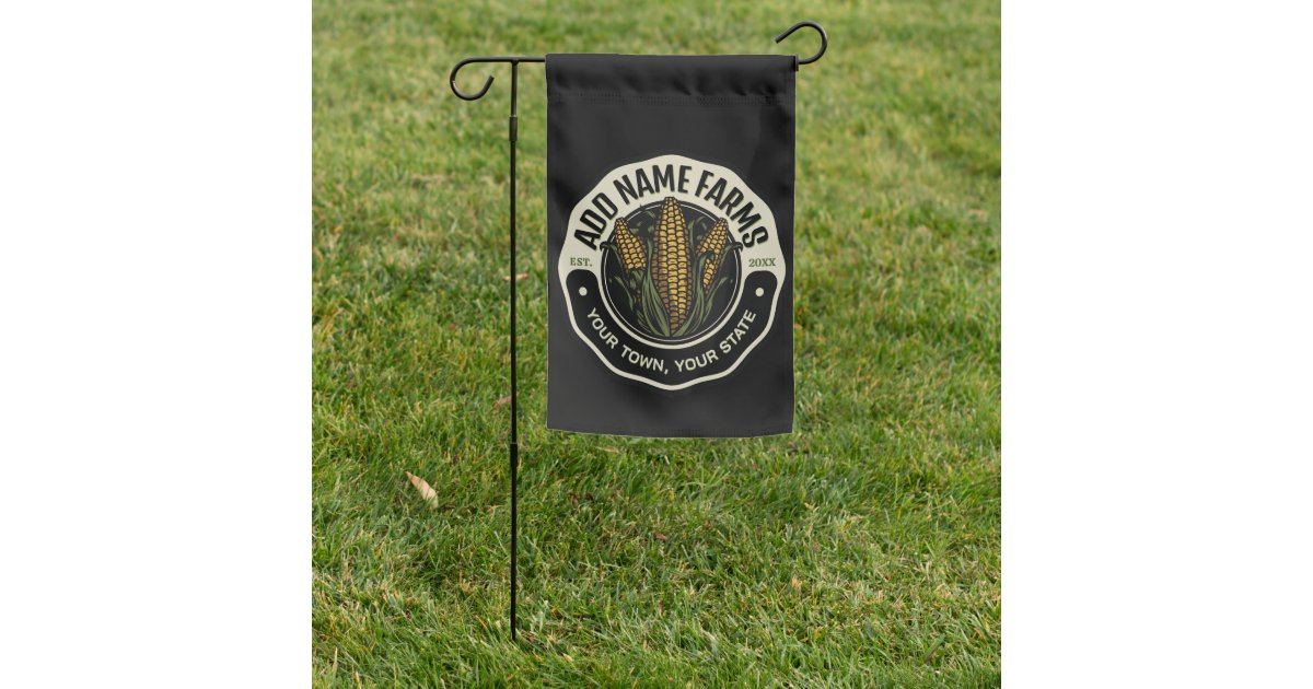 Personalized NAME Sweet Corn Garden Farm Farmer Garden Flag | Zazzle