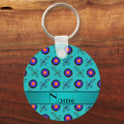 Personalized name turquoise archery keychain | Zazzle