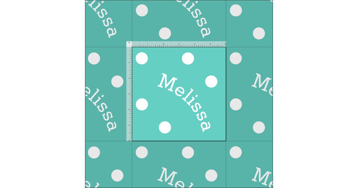 Personalized Name Turquoise Teal Blue Polka Dot Fabric | Zazzle