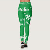 Personalized Name Typography Font Kelly Green Leggings | Zazzle