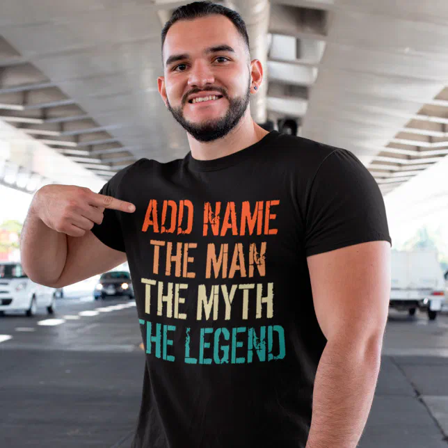 Personalized Name Vintage The Man Myth Legend T-Shirt | Zazzle