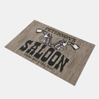 Personalized NAME Wild West Gun Revolver Saloon Doormat | Zazzle