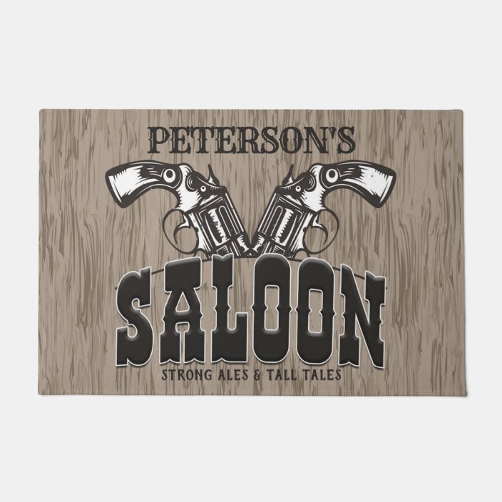 Personalized NAME Wild West Gun Revolver Saloon Doormat | Zazzle.com