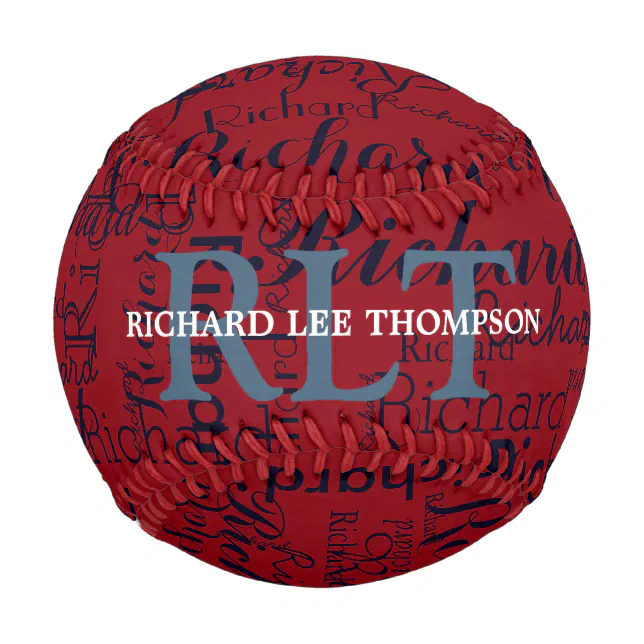 personalized name with initials monogram baseball | Zazzle