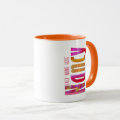 Personalized "Nancy" Name in Vivid Red Pink Orange Mug | Zazzle