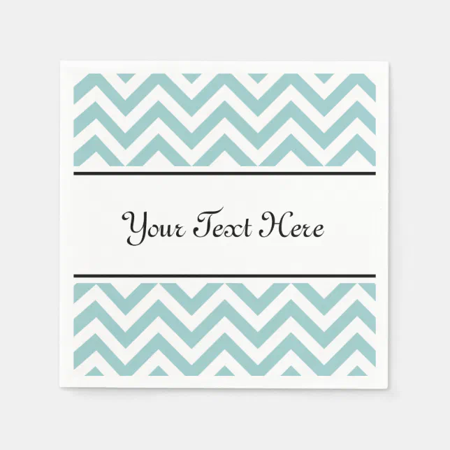 Personalized napkins | teal chevron pattern stripe | Zazzle