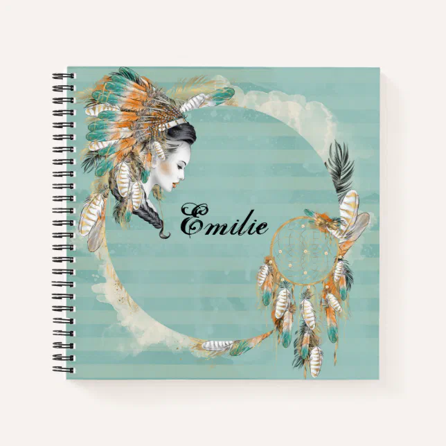 Personalized Native American Spiral Notebook | Zazzle