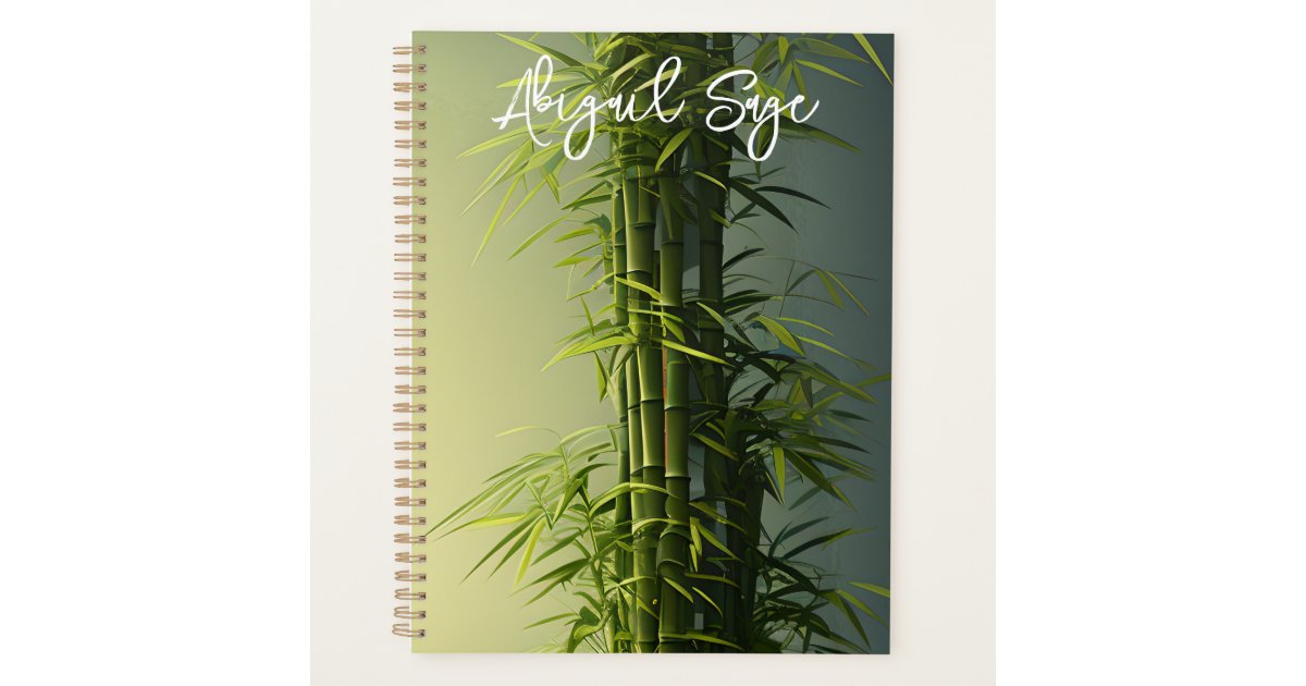 Personalized Natural Lucky Bamboo Planner | Zazzle