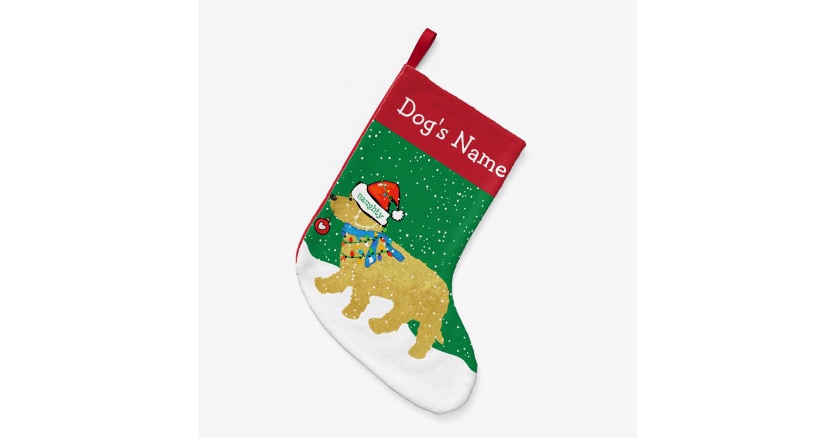 Personalized Naughty Christmas Goldendoodle Small Christmas Stocking ...
