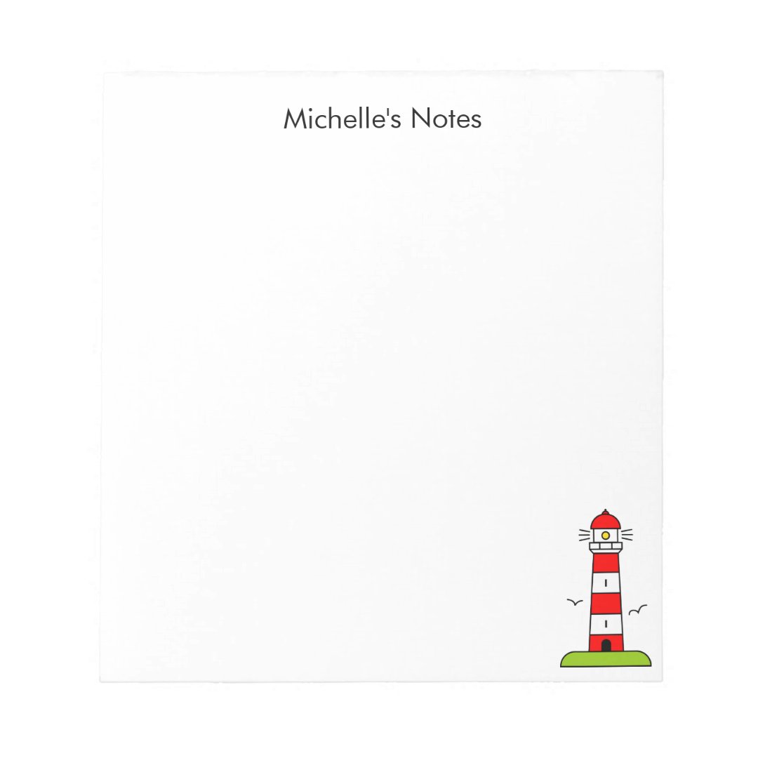 Personalized nautical lighthouse writing notepads | Zazzle