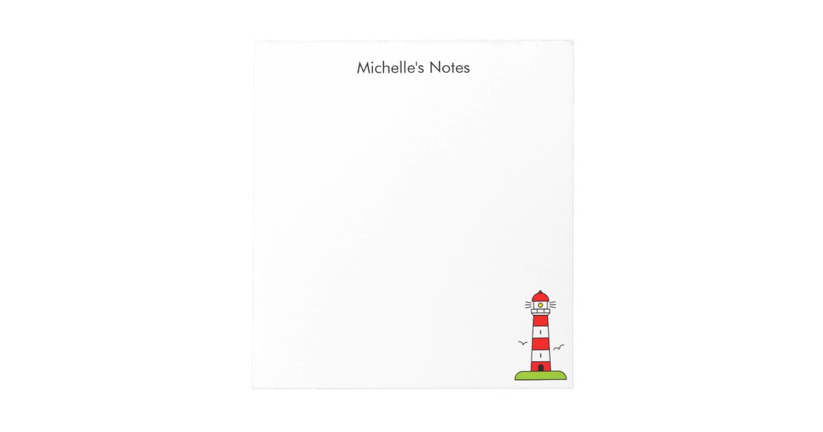 Personalized nautical lighthouse writing notepads | Zazzle