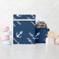 Personalized nautical navy anchor wrapping paper | Zazzle