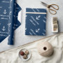 Personalized nautical navy anchor wrapping paper | Zazzle