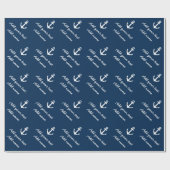 Personalized nautical navy anchor wrapping paper | Zazzle