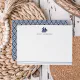 Personalized Nautical Navy and White Stationery Note Card | Zazzle