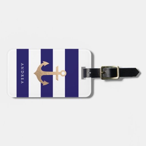 Personalized | Nautical Navy Luggage Tag | Zazzle