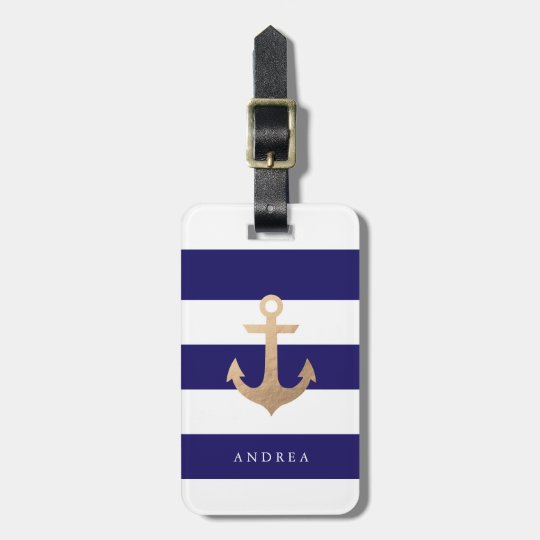 Personalized | Nautical Navy Luggage Tag | Zazzle.com