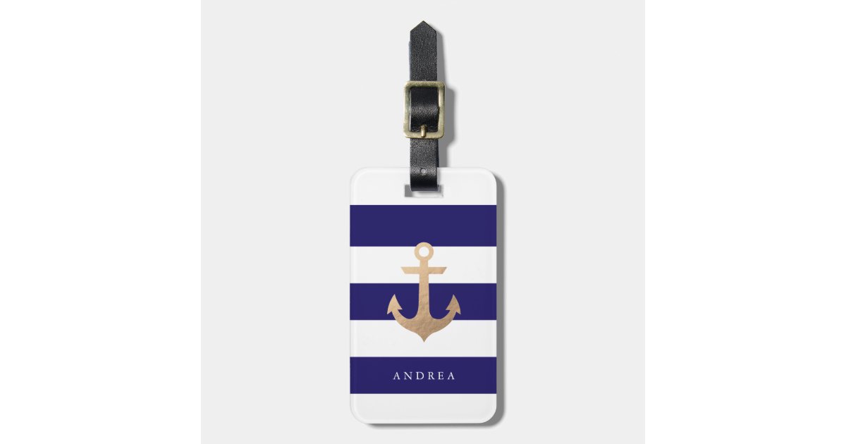 Personalized | Nautical Navy Luggage Tag | Zazzle