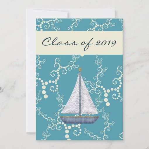 Personalized Nautical Sailboat Graduation Invite | Zazzle