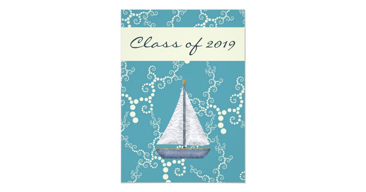 Personalized Nautical Sailboat Graduation Invite | Zazzle.com