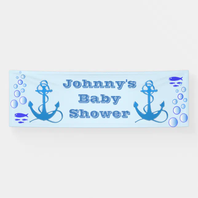 Personalized Nautical Themed Baby Shower Banner | Zazzle