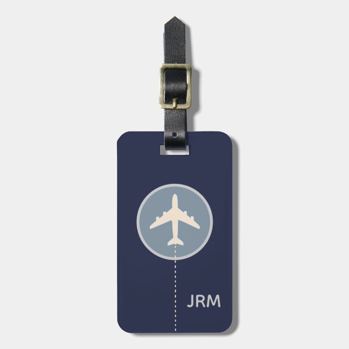 personalized navy blue airplane travel luggage tag | Zazzle.com