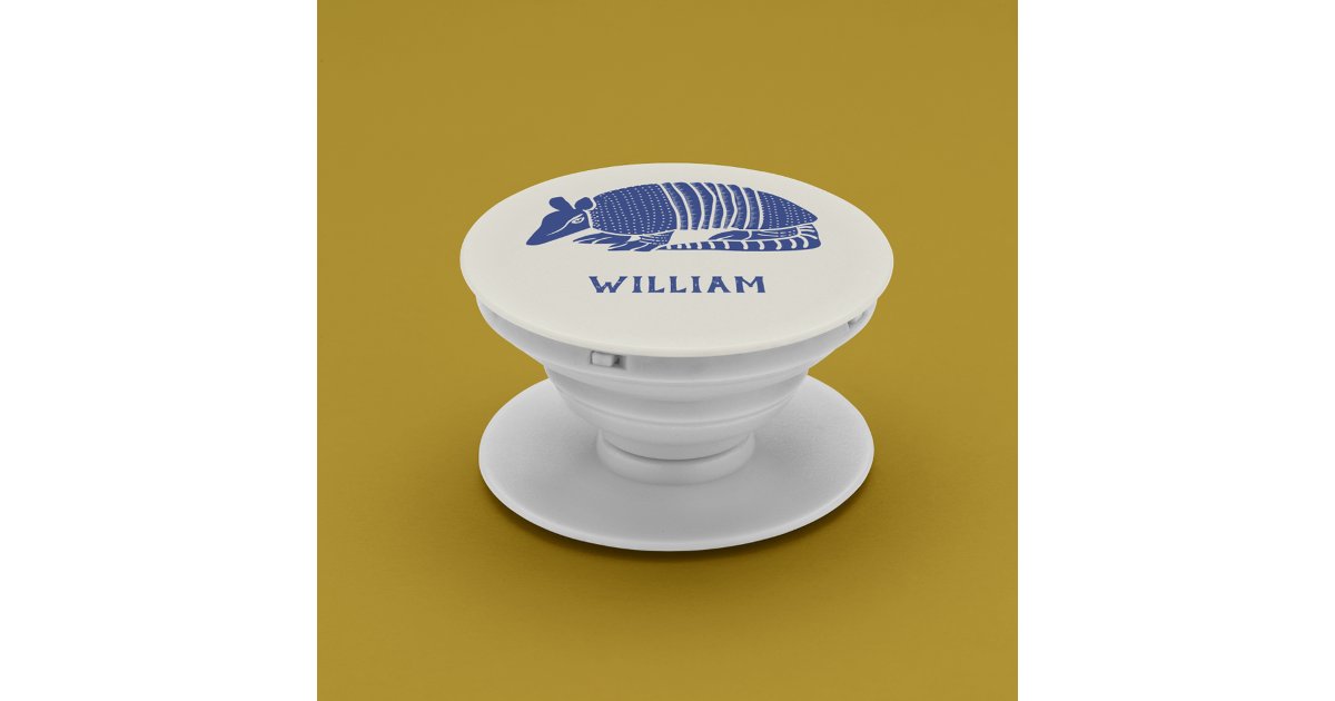 Personalized Navy Blue Armadillo PopSocket | Zazzle