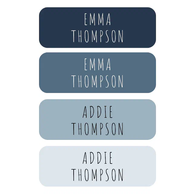 Personalized Navy Blue Grey Clothing Kids' Labels | Zazzle