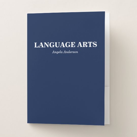 Personalized Navy Blue School Subject Pocket Folder | Zazzle.com