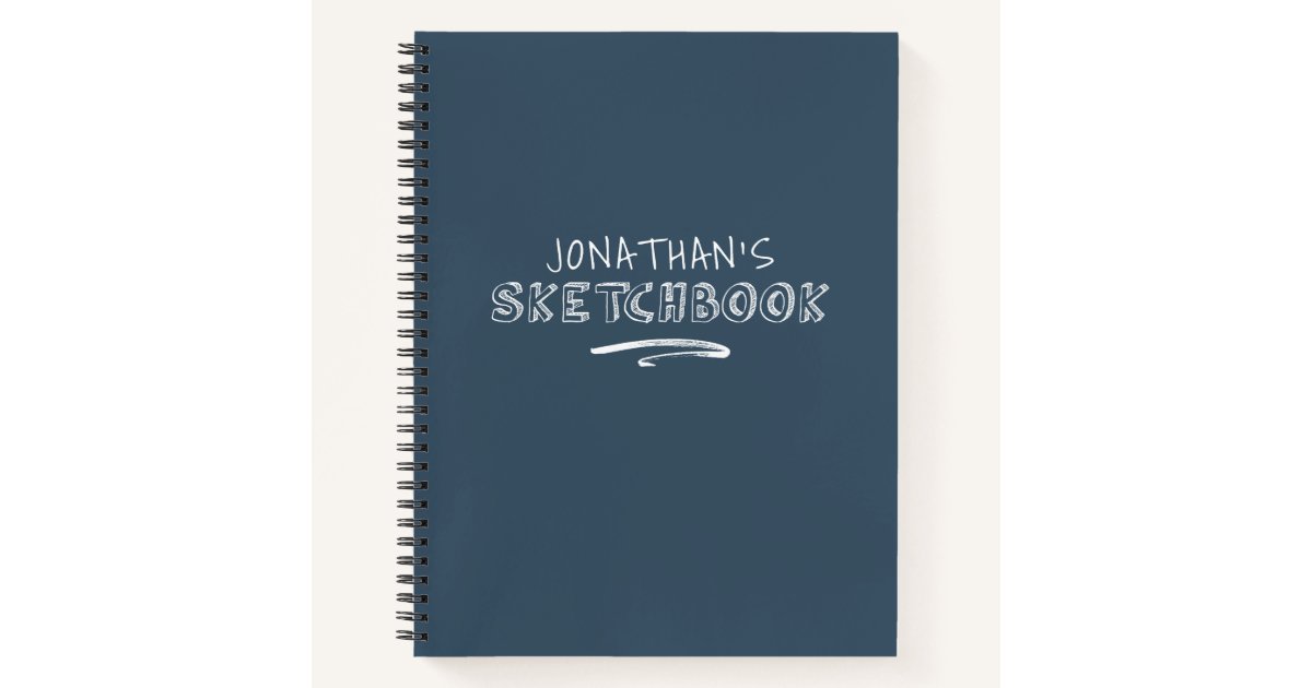 Personalized Navy Blue Sketchbook Notebook | Zazzle