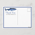 Personalized Navy Blue White Shark Coastal Postcard | Zazzle