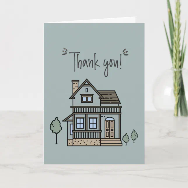 Personalized Neigborhood Home Thank You Card | Zazzle