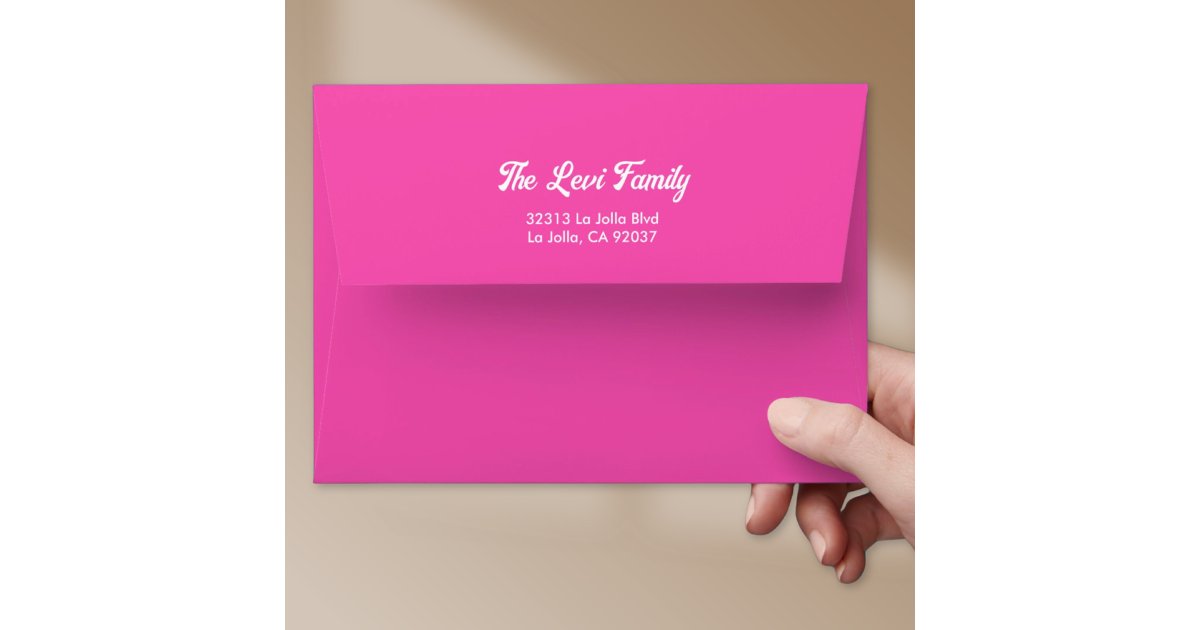 Personalized Neon Pink Invitation Envelopes | Zazzle