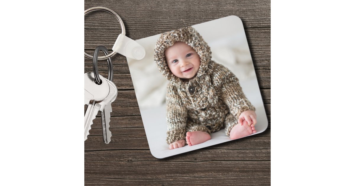 Personalized Newborn Baby Keepsake Photo Keychain | Zazzle