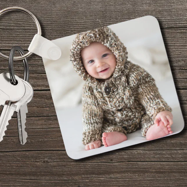 Personalized Newborn Baby Keepsake Photo Keychain | Zazzle