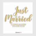 Personalized Newlywed Honeymoon Just Married Sticker | Zazzle